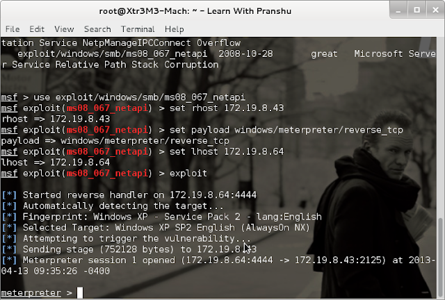 Hacking With Meterpreter Session On Kali Linux Backtrack Post